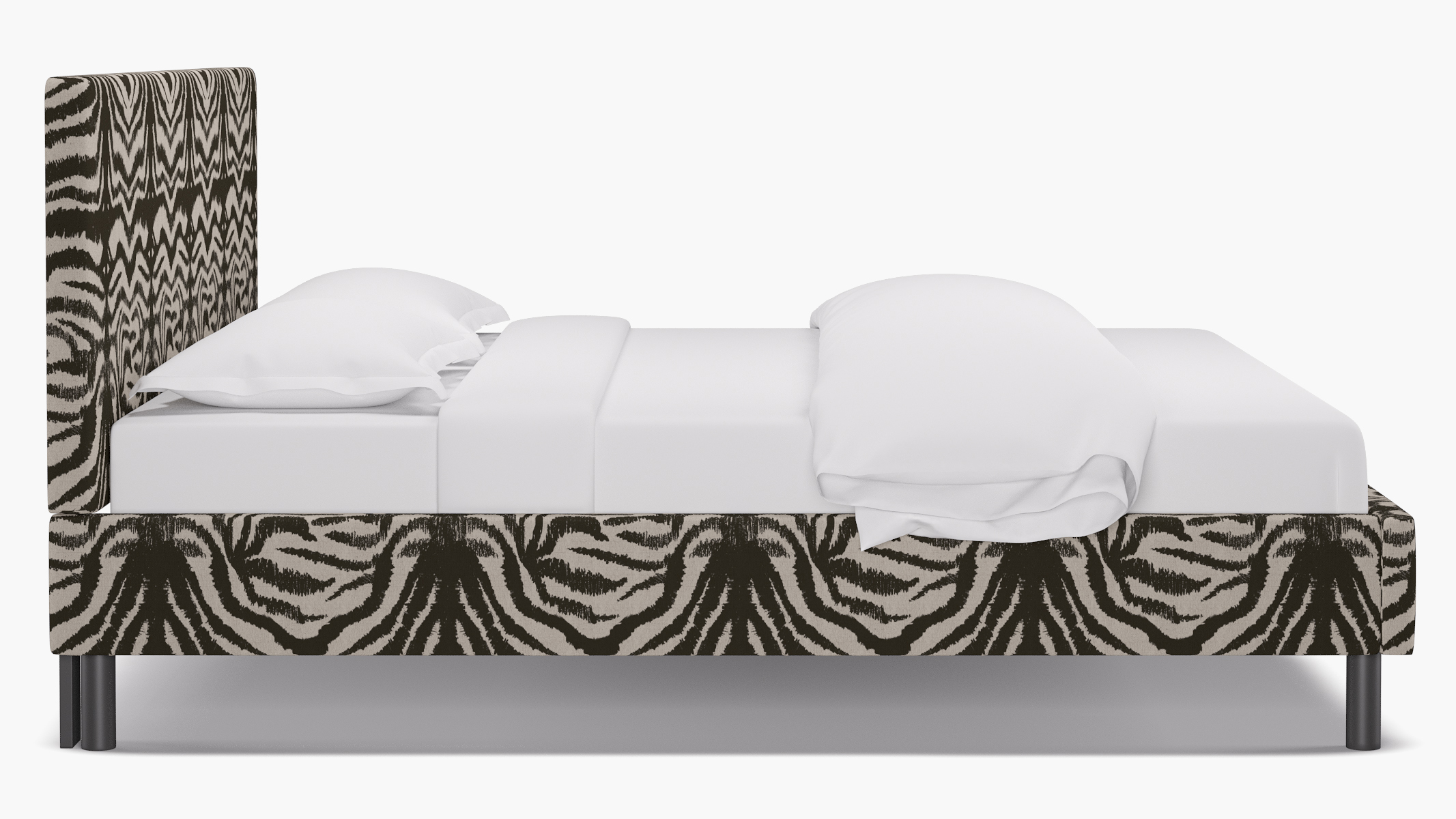 Zebra Upholstered Custom Tailored Platform Bed | King | The Inside ...