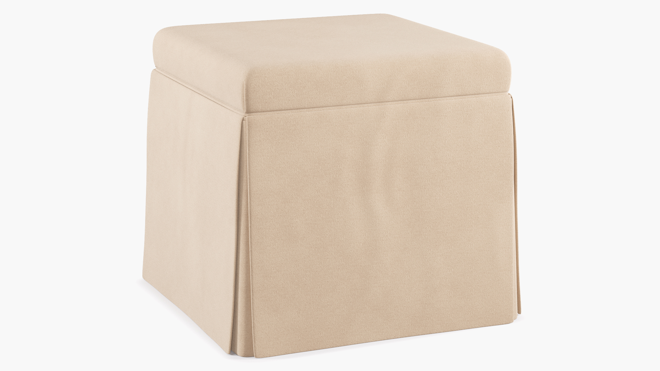 Pearl Velvet Upholstered Custom Skirted Storage Ottoman | The Inside ...